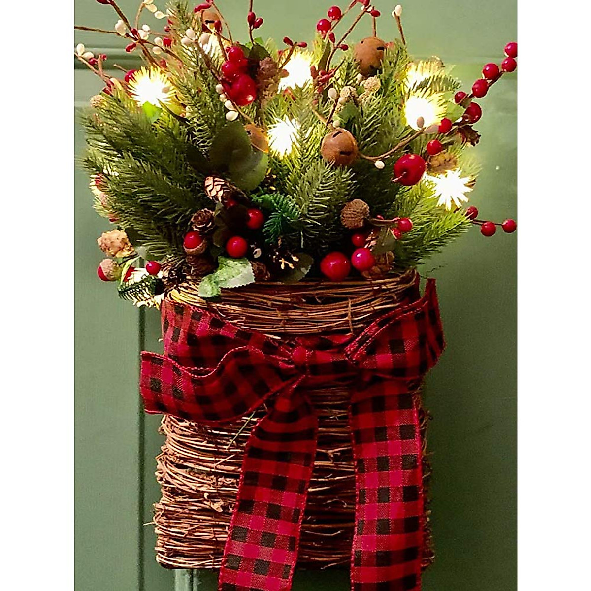 Hedume 50pcs Artificial Pine Branches, 11" x 4" and Features 3 Stems Greenery Xmas Pine Picks Pine Leaves Pine Twigs for Garland Wreath Christmas Embellishing and Home Garden Decoration