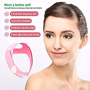LHYLZY Double Chin Reducer, V Line Lifting Face Slimming Mask Chin Strap for Women, Eliminates Sagging Skin Firming Anti Aging Facial Jawline Shaped Neck Belt
