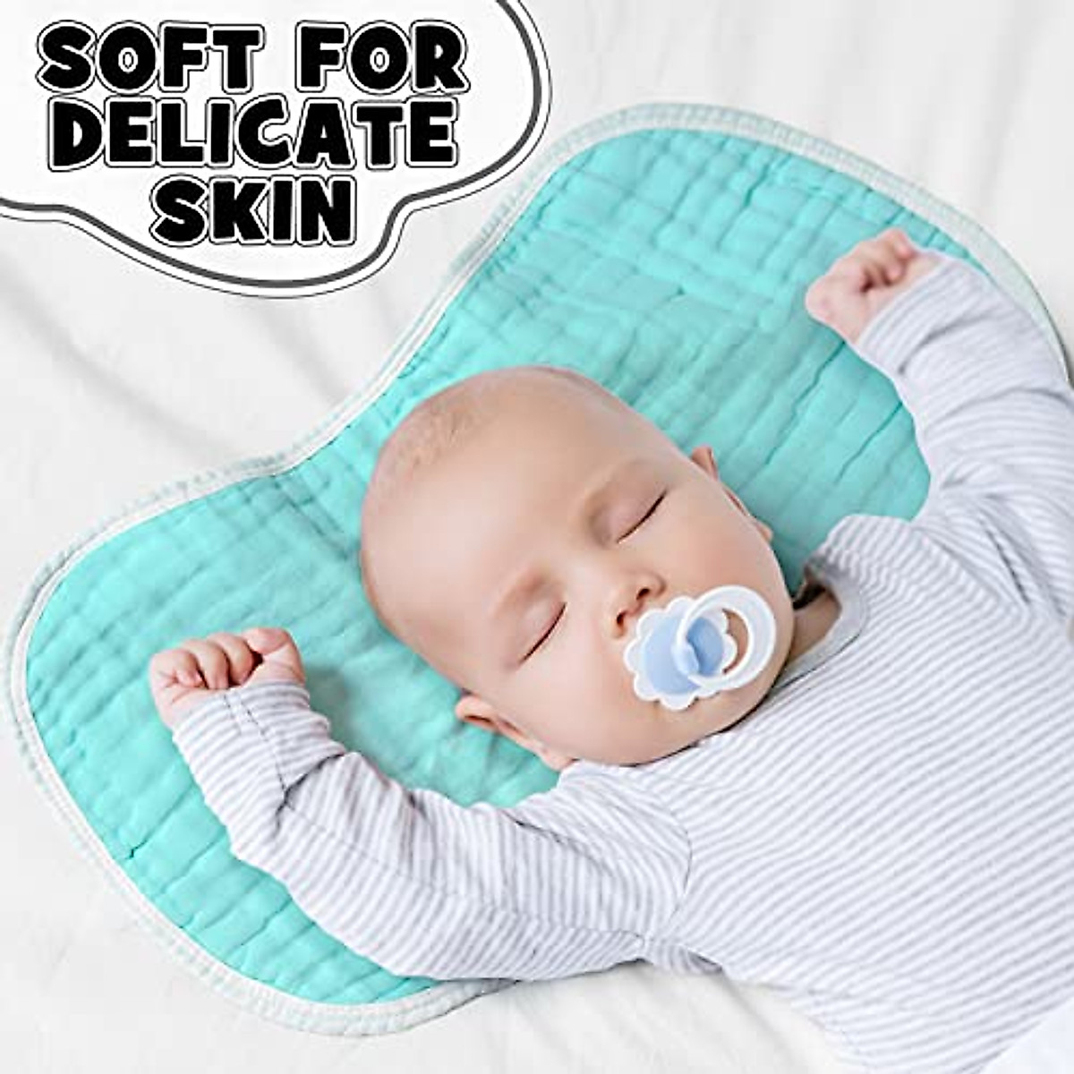 10 Pack Muslin Burp Cloths for Baby Girl Boy 6 Layers Thicken Soft Unisex Baby Burp Cloths Large Absorbent Muslin Burping Cloth Rags