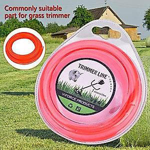 YWBL-WH 49-Foot Round Nylon Trimmer Cord Line for Lawn Mower Brush Cutter Grass Trimmer Strimmer(red(2.4mm*15m)), Cutting Tool