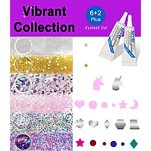 iMethod Body Glitter - 6 Jars Holographic Cosmetic Face Glitter, for Festival & Halloween Alien Makeup