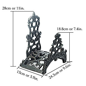 Sungmor Heavy Duty Cast Iron Garden Hose Holder - Wall Mounted Water Hose Hanger - Antique Emblem Decorative Hose Reel - Water Hose Rack Butler Storage - Two Installation Methods Wall Decor Holder
