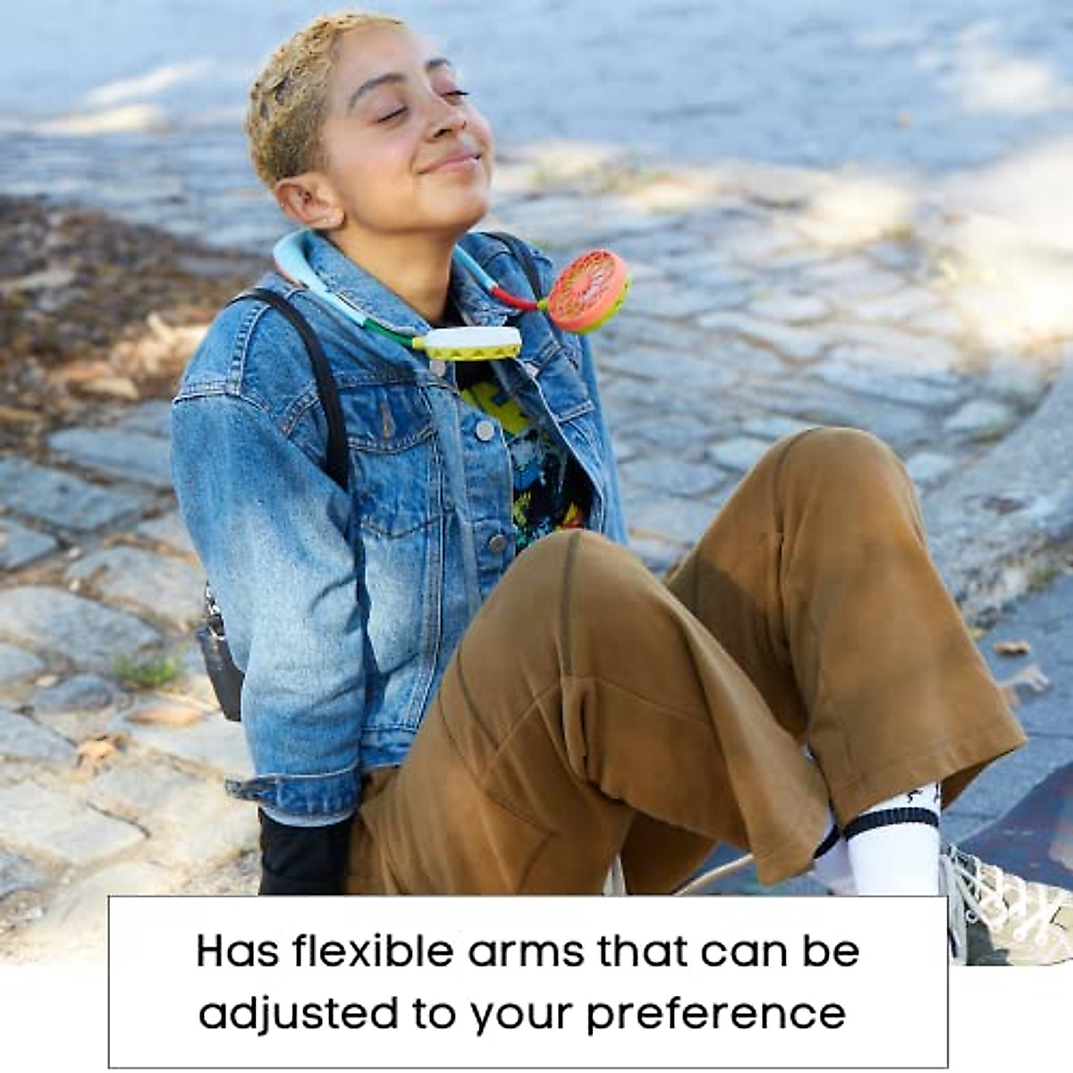 SPICE OF LIFE Portable Neck Fan - Hands-Free Wireless W Fan 2nd Edition - Rechargeable Battery, 2.5 to 7 Hour Life, 3 Speed Settings, Stimulating Breeze Helps Prevent Sleepiness While Driving