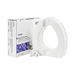 McKesson Raised Toilet Seat with Dual Locks, Fits Most Standard Toilets, 4 in H, 400 lbs Weight Capacity, 1 Count