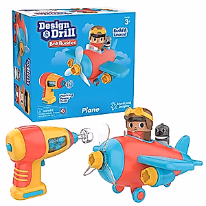 Educational Insights Design & Drill Bolt Buddies Plane Take Apart Toy with Electric Toy Drill, Preschool STEM Toy, Gifts for Boys & Girls, Ages 3+