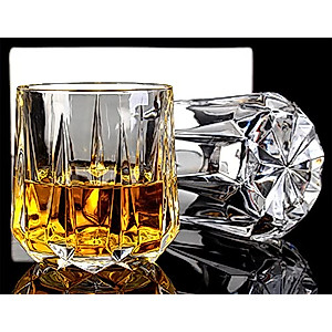 RIS LAN Old Fashioned Glasses Set of 6-12 Oz Crystal Glass Whisky Glasses, Luxury Whiskey Glasses for Drinking Bourbon, Scotch Whisky, Cocktails, Cognac, Unique Gifts for Men