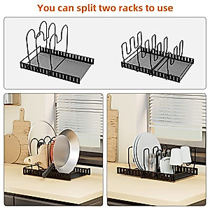 YUANNING Pot and Pan Organizer for Cabinet,Pots and Pans Organizer,Cutting Board Organizer,Pot Lid Organizer Rack,Cookware Cookie Sheet Dish Baking Sheet Lid Holder Kitchen Cabinet Organizer