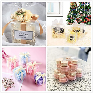 Bakbania 30 Pieces Candy Apple Boxes with Hole Top PET Clear Gift Boxes 4" x 4" x 4" Clear Favor Boxes for Caramel Apples,Ornaments, Treats, Party Favors