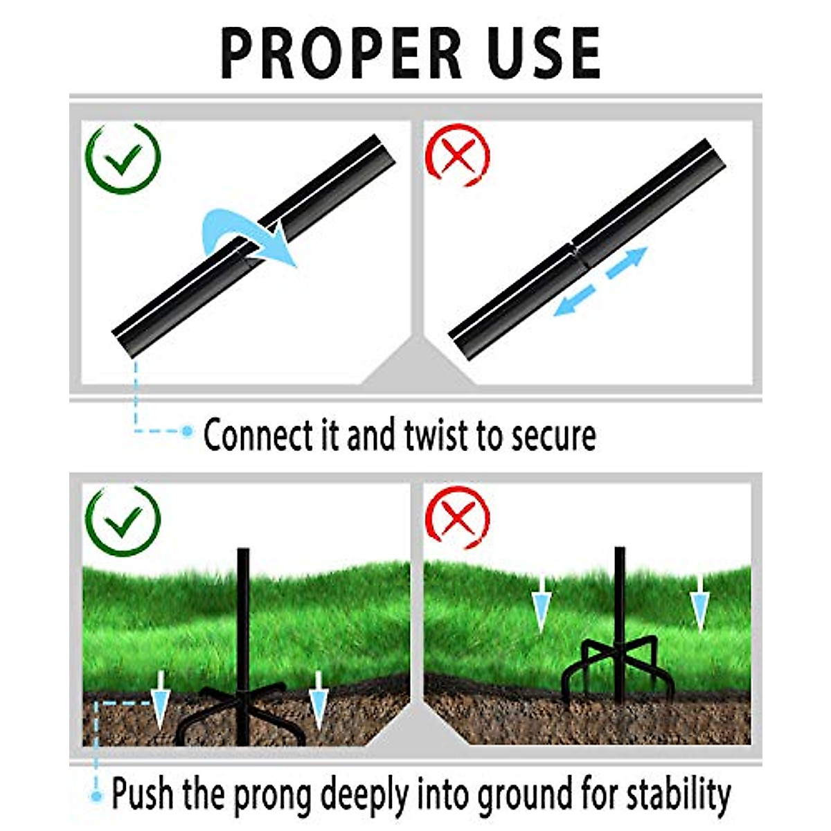 Artigarden Outdoor Shepherd Hooks 92 inch Tall for Bird Feeder (2 Packs), Adjustable Metal Garden Poles for Hanging Plants Solar Light Lantern, Bright Black