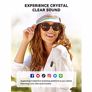 maxtopfit Wireless Lavalier Microphones for iPhone iPad Android - Double Mics Mini Microphone with Noise Cancellation and Mute Function, Lapel Microphone for YouTube,Tiktok,Interview