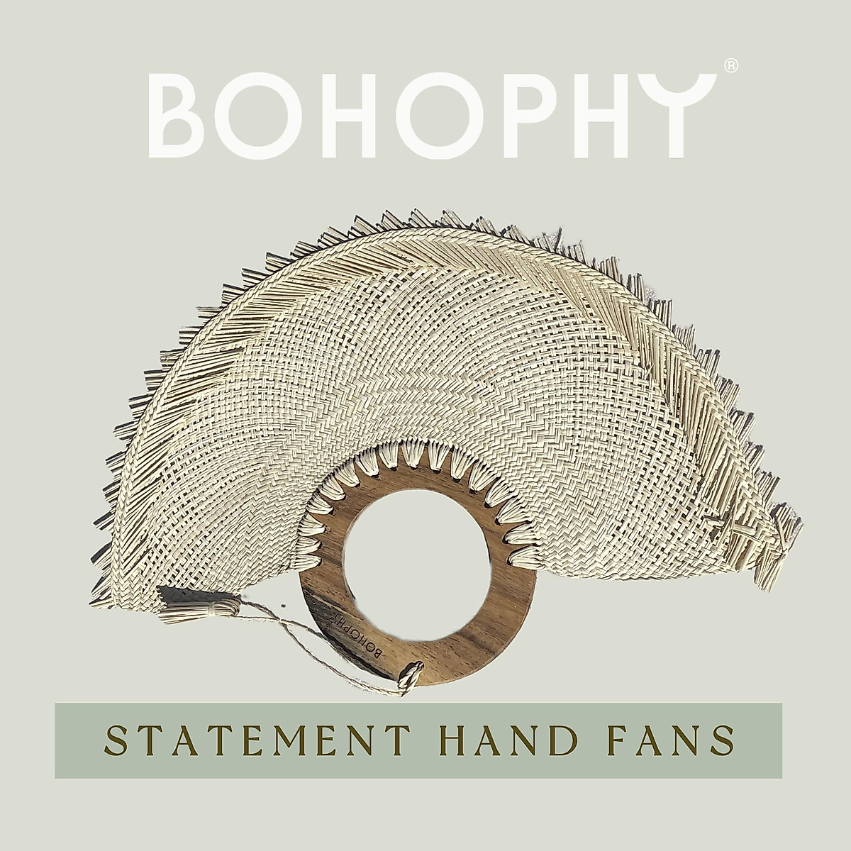 BOHOPHY Toquilla Straw Hand Fan Natural Raffia Hand Fan Handmade Palm Leaf Hand Fan Wedding Favor Fans, abanico para boda, Handicraft Wall Art HandMade wall Decor, Handheld Woven Fan Summer UPF50+ 1pc