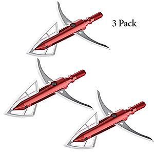 BLOODSPORT Gravedigger Extreme 4-Blade Hunting Hybrid Mechanical Broadhead with Cut-on-Contact Tip - 100 Grains | 2.25" Cutting Diameter | 3 Pack