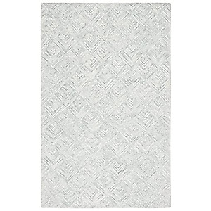 Safavieh Abstract Collection 3' x 5' Grey/Turquoise ABT428F Handmade Wool Area Rug