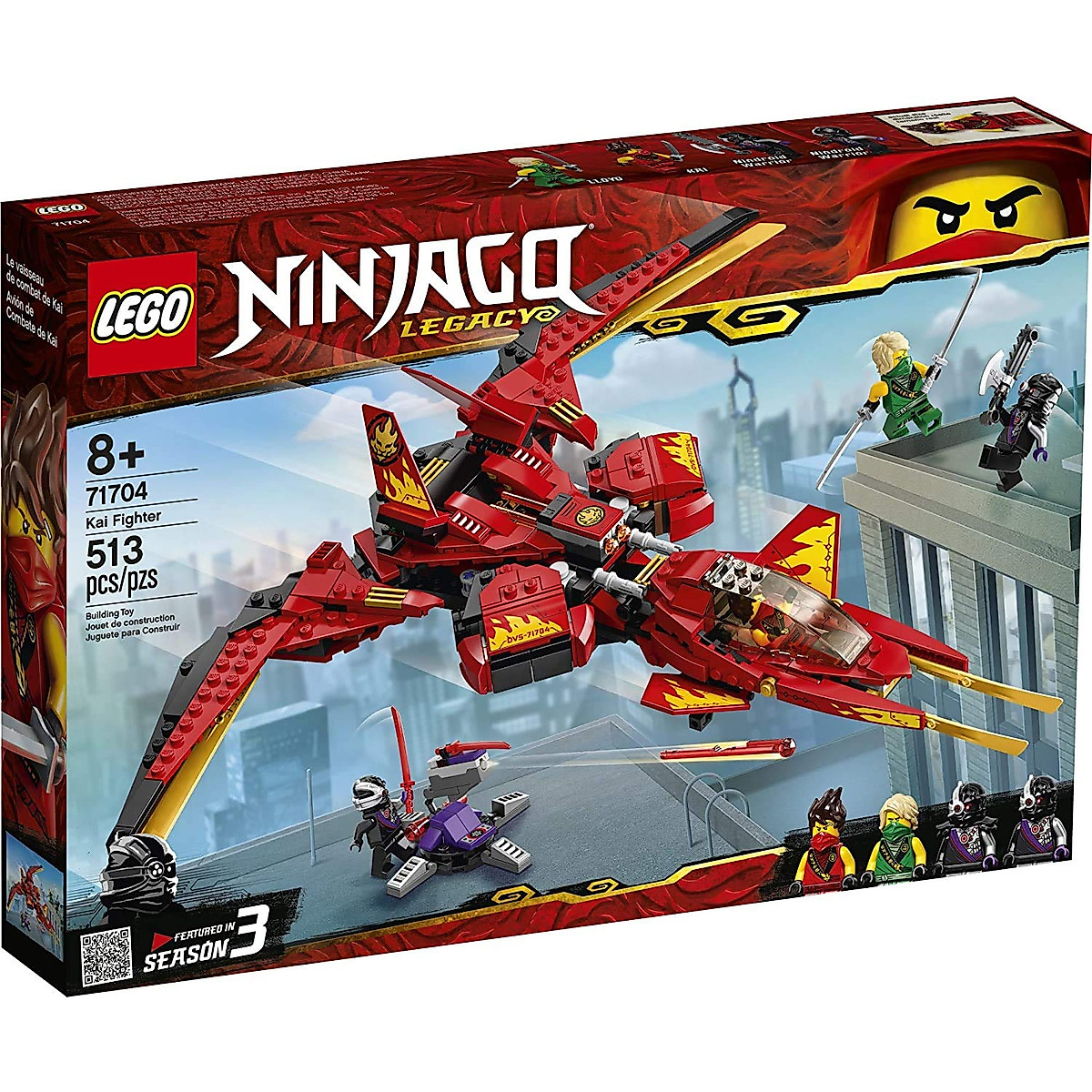 LEGO NINJAGO Legacy Kai Fighter 71704 Building Set for Kids Featuring Ninja Action Figures (513 Pieces)