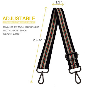 ROYGBCP Wide Shoulder Strap Adjustable Replacement Belt Canvas Crossbody Handbag