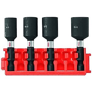 BOSCH CCSNSV17804 4-Piece Assorted Set 1-7/8 In. Impact Tough Nutsetters with Clip for Custom Case System