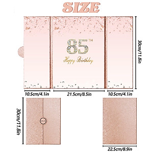 Crenics Rose Gold 85th Birthday Decorations, Creative 85th Birthday Guest Sign in Book Alternative, Large 85th Birthday Signature Book 12" x 18", Great 85 Years Old Birthday Gifts for Women