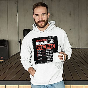 Computer Repair Geek Hooded Sweatshirt - Technician Hoodie - Funny Hoodie - Navy, XL
