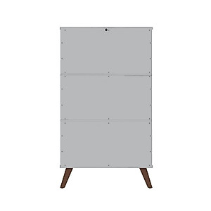 Manhattan Comfort Hampton Modern Contemporary Entryway 4 Shelves Shoe Closet, 26.77", White