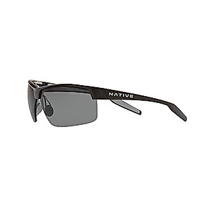 Native Eyewear Hardtop Ultra XP Polarized Rectangular Sunglasses, Matte Black/Grey, 71 mm