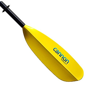 Cannon Paddles Nokomis FX Touring Kayak Paddle with Yellow Fiberglass Reinforced Polymer Blades (2-Piece), Black/Yellow, 240cm