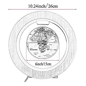 FUGEST Magnetic Levitation Floating World Map with Constellations LED Light Globe 2 in 1 Anti Gravity Suspending in The Air Decoration Gadget (Blue 6 inch)