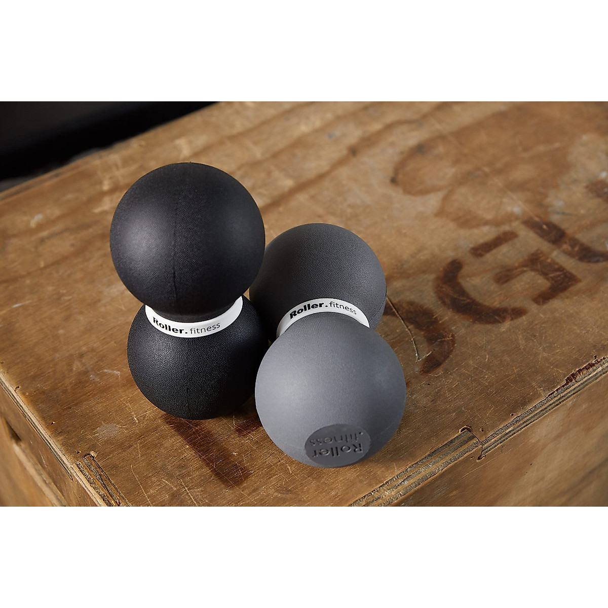 Roller Fitness Infinity Roller, Peanut Foam Roller, Large 8-Inch Double Massage Ball Exercise Roller (Gray - Soft)