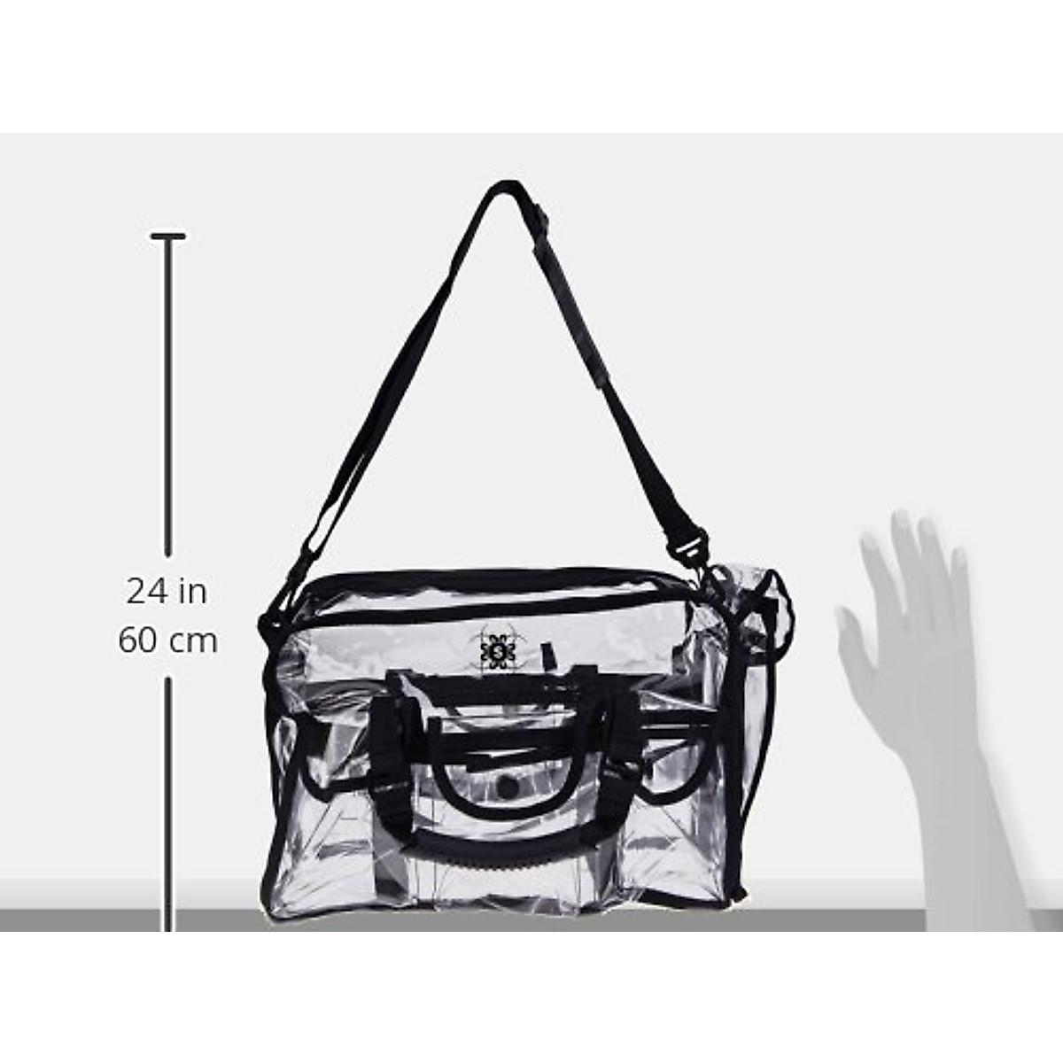 SHANY Clear Makeup Bag, Pro Mua rectangular Bag with Shoulder Strap, Large