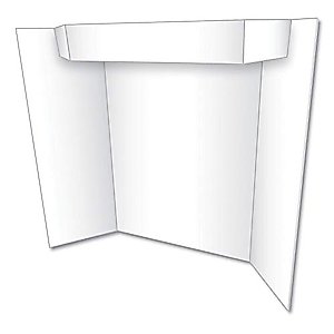 Eco Brites 27367 Too Cool Tri-Fold Poster Board, 24 X 36, White/White