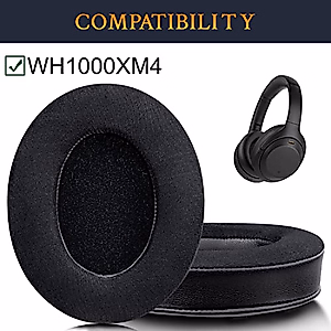 SOULWIT Cooling-Gel Earpads Replacement for Sony WH-1000XM4 (WH1000XM4) Headphones, Ear Pads Cushions with High-Density Noise Isolation Foam, Added Thickness, Without Affecting Sensor - Black