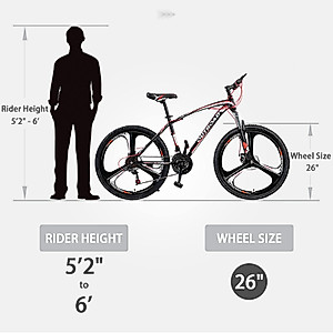 MarKnig 26 Inch Mountain Bikes for Adult, 21 Speeds Mountain Bicycles with Front Suspension, Dual Disc Brake, 3-Spoke Wheel, Hardtail Bike for Men/Women/Teen, X1-Orange