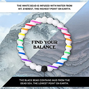Lokai Silicone Beaded Bracelet, Equality Collection (Pride Stripes Cause) - Medium, 6.5 Inch Circumference - Jewelry Fashion Bracelet Slides-On for Comfortable Fit for Men, Women & Kids