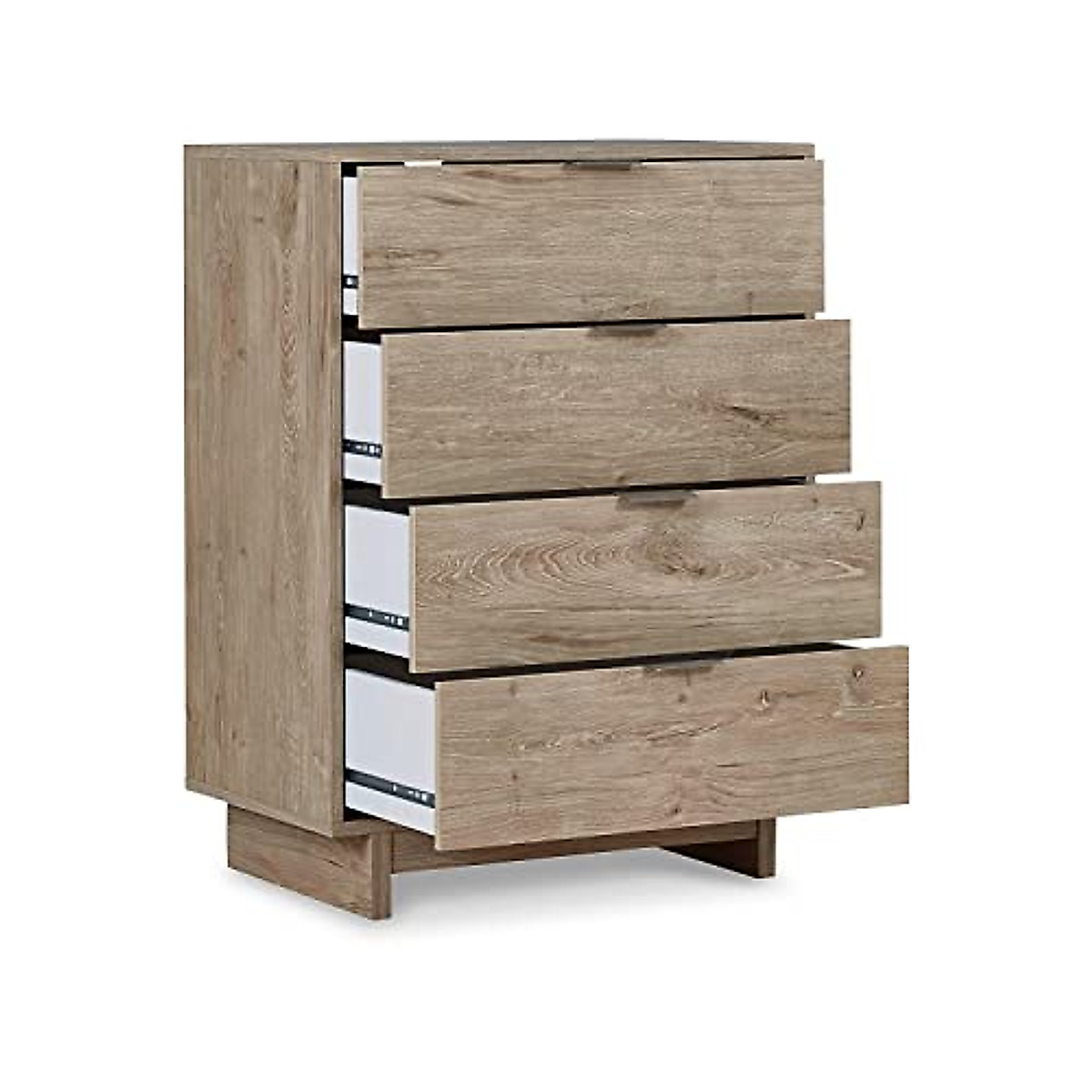 Signature Design by Ashley Oliah Contemporary 4 Drawer Chest of Drawers, Natural Wood Grain
