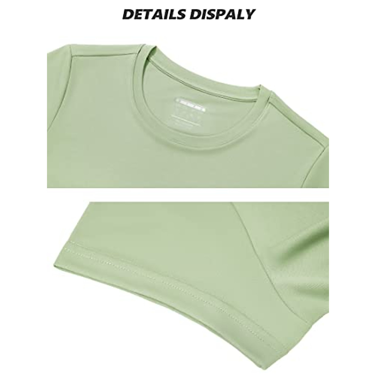 TACVASEN Women's Rash Guard UPF 50+ Hiking Running Outdoor Short Sleeve Summer Solid Workout Shirts, Light Green, M