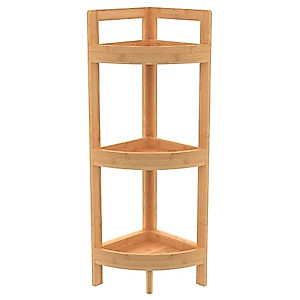 ClosetMaid Corner Shelf, 3 Tiers with Display Shelves, Floor Standing Bookshelf, Small Space Shelving Unit, Plant Stand, Bamboo Wood