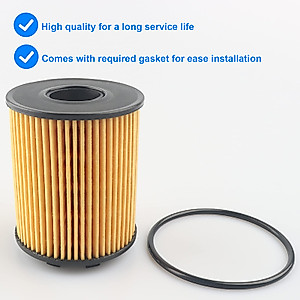 Oil Filter, Replace 68102241AA Compatible with Dodge Fiat Jeep 1.4-2012-2016 Dodge Dart, 2017-2020 Fiat 124 Spider, 2012-2019 Fiat 500 Abarth, 2014-2020 Fiat 500L, 2016-2018 500X, 2015-2019 Renegade