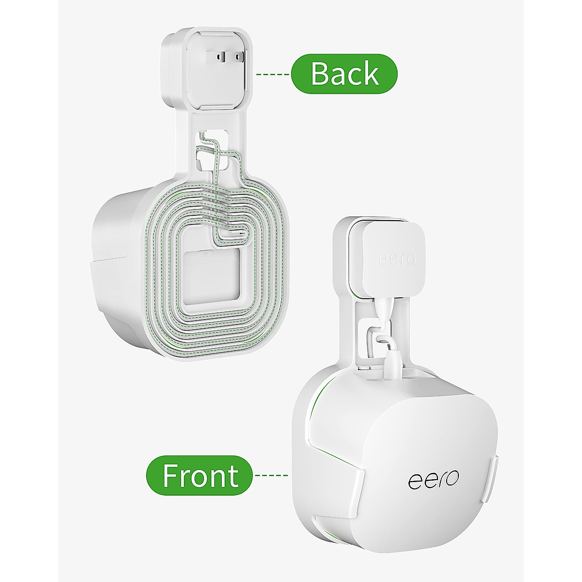 COOLWUFAN Outlet Wall Mount Holder for eero 6 or eero 6+ mesh Wi-Fi System [NOT Fit for eero mesh], No Messy Wires, Easy to Install Mount Holder for eero 6 & eero 6+ mesh Wi-Fi System (3 Pack)
