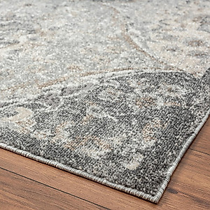 LUXE WEAVERS Euston Collection 8064 Grey 8x10 Modern Oriental Area Rug