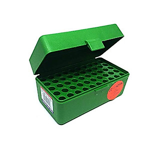 MTM 50 Round Flip-Top Rifle Ammo Box .22-250 to 7.62 X 39, Green