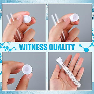 Xuhal 500 Pcs Test Tubes 10 ml Clear Plastic Test Tubes with Caps 16 x 100 mm Small Propagation Tubes for Scientific Experiments Plant Propagation Powder Spices Candy Storage