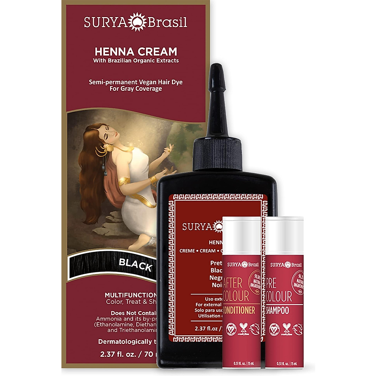 Surya Brasil Henna Cream, Black 2.37 oz