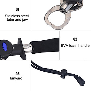 EVTSCAN Fishing Grip,Fishing Gripper,Fish Grabber,Durable 15 kg Weighing Scale Fishing Grip Gripper Fish Lip Grabber with Tape Measure