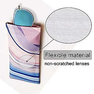 WOW DING 6PCS Eyeglass Pouch, Eyeglasses Cases for Women, Sunglasses Case with Cleaning Cloth, Soft Portable Glasses Pouch Bag