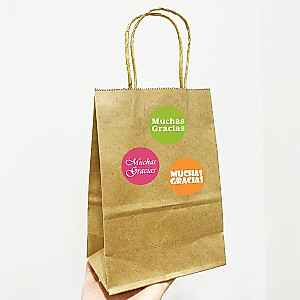 Top label Spanish Thank You Stickers, 1.5 Inch Round Stickers, 300 Pcs Per Pack