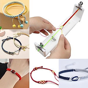 Jig Bracelet Maker, Bracelet Braiding Tool, U Shape Paracord Bracelet Making Kit, Kit DIY Hand Knitting Bracelet Jig with 2 Clips and Wrist Measurement, Wristband Rope Knot Braided Fixing Tools