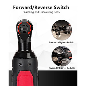 AVID POWER Cordless Electric Ratchet Wrench, 3/8" 50N.m (37 Ft-lbs) 12V Power Ratchet Wrench Kit w/Two 2.0Ah Batteries, 1-Hour Fast Charger, Variable Speed and 10 Sockets