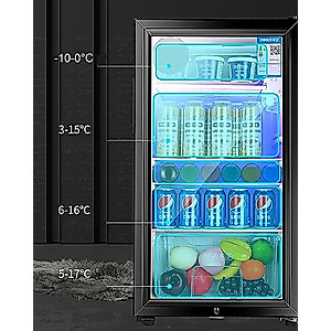 Rrgear Stainless Steel Beverage Refrigerator with Internal Fan - 120-Can Capacity Perfect for Cooling Drinks