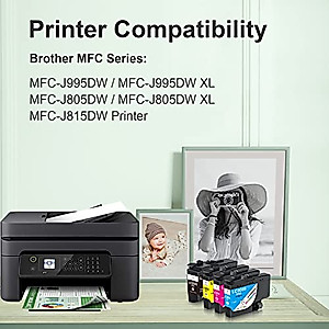 MS DEER Compatible LC3035 Ink Cartridges Replacement for Brother LC3035XXL 3035 XXL LC3033 BK/C/M/Y Super High Yield for MFC-J995DW MFC-J805DW MFC-J815DW Printer (Black Cyan Magenta Yellow) 4-Pack