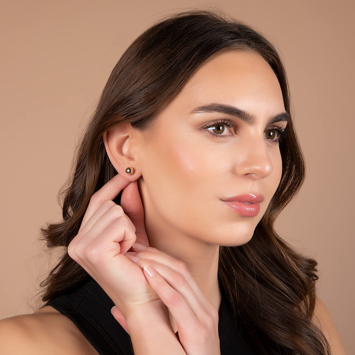 Pori Jewelers Premium 14K Yellow Gold 8MM Ball Stud Earrings - Butterfly Backings