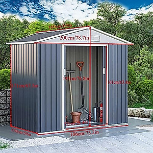 Storage shed，Outdoor Storage shed，Lockable Outdoor Storage shed with Solar Lights，Suitable for Gardens, Yards, terraces, can Store Various Tools, Bicycles, weeders, and Other Outdoor Products (Color